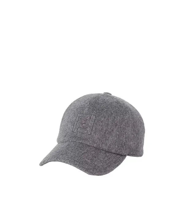 Fendi Ff Embroidered Baseball Cap - Grey