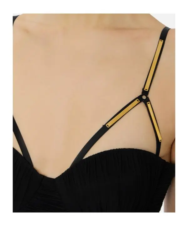 Elisabetta Franchi Embellished Strap Bodysuit - Black