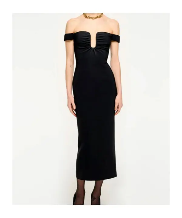 Roland Mouret Sleeveless Off-the-shoulder Cady Dress