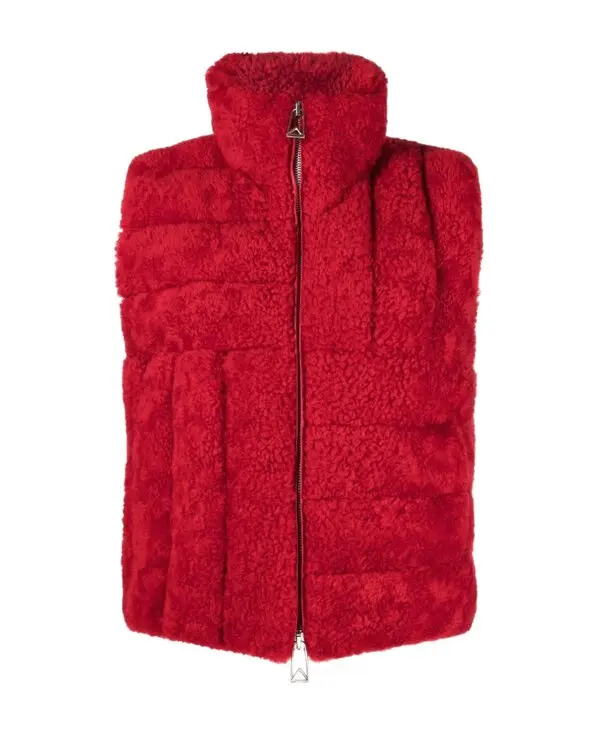 Bottega Veneta Quilted Zip-up Sleeveless Jacket - Red