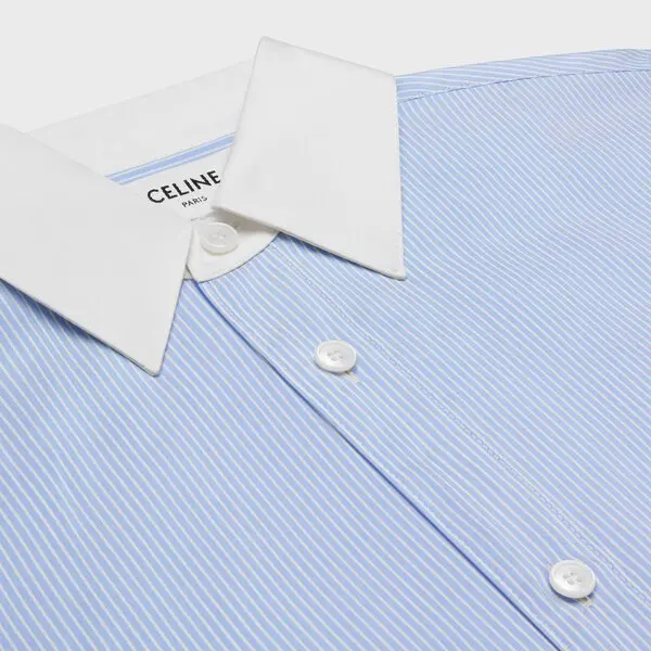Celine Romy Shirt In Striped Silk - Blue