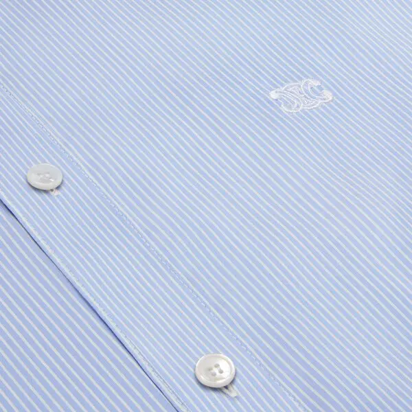 Celine Romy Shirt In Striped Silk - Blue