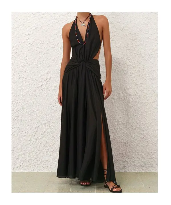 Zimmermann Halterneck Gathered Midi Dress