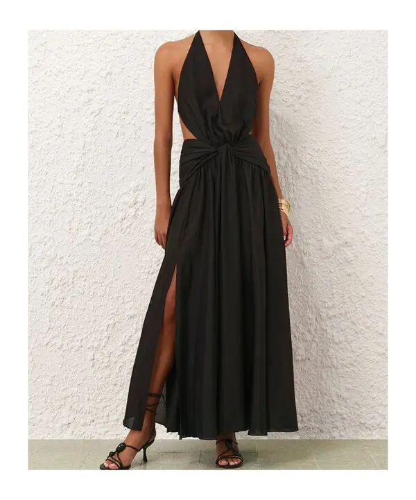 Zimmermann Halterneck Gathered Midi Dress