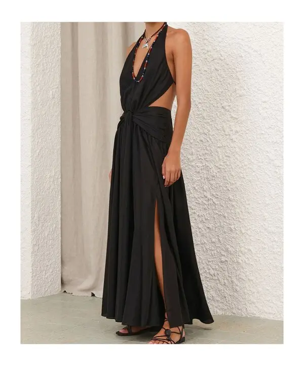 Zimmermann Halterneck Gathered Midi Dress