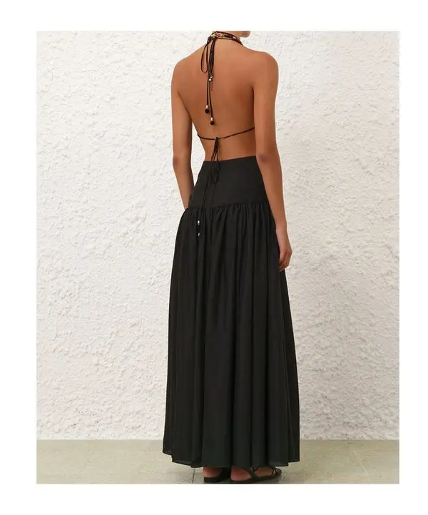 Zimmermann Halterneck Gathered Midi Dress