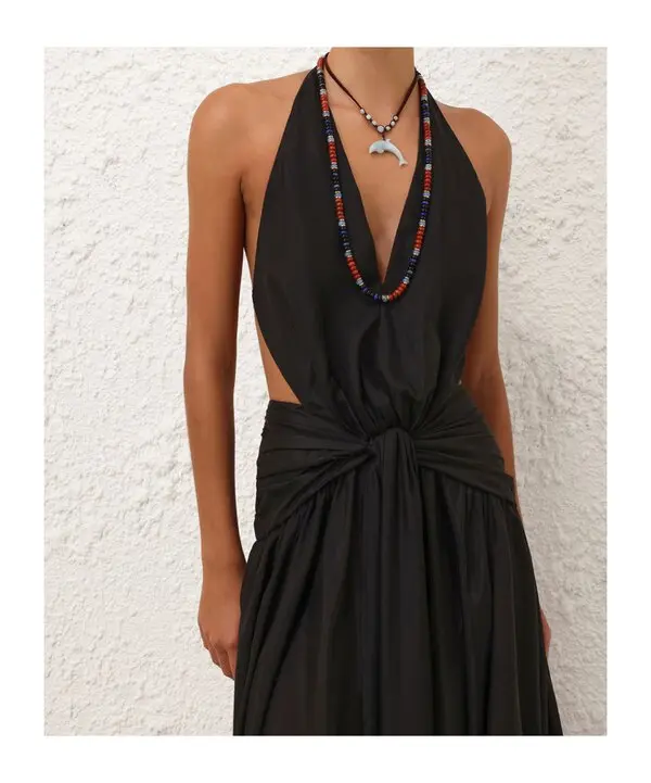 Zimmermann Halterneck Gathered Midi Dress