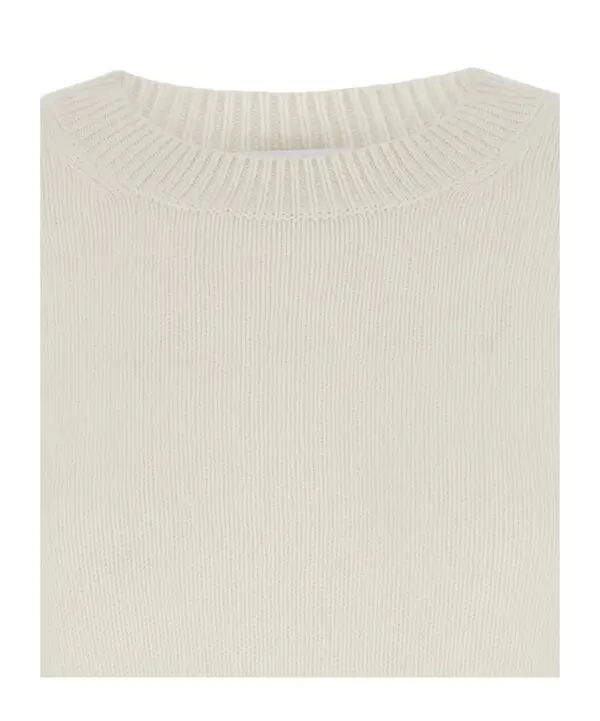 ALLUDE Relaxed Crewneck Sweater - White