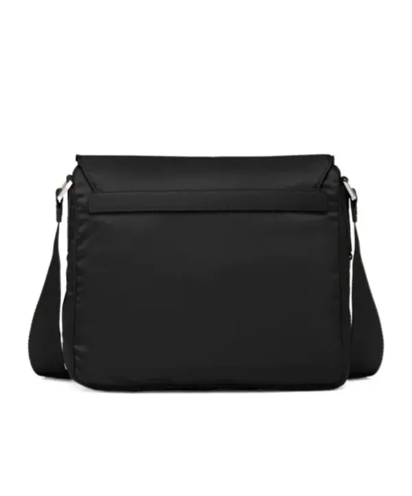 Prada Logo Plaque Zipped Shoulder Bag - Black
