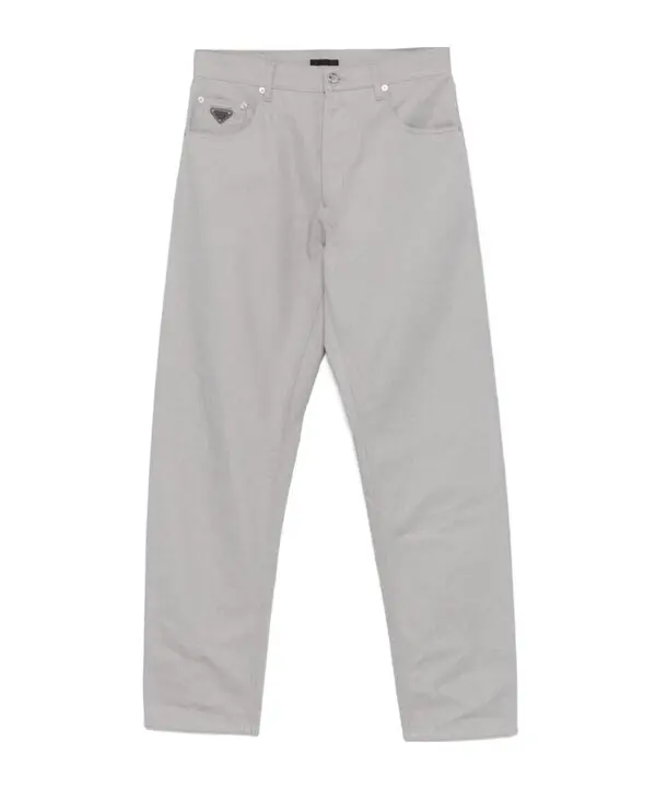 Prada Triangle-logo Low-rise Straight-leg Jeans - Grey
