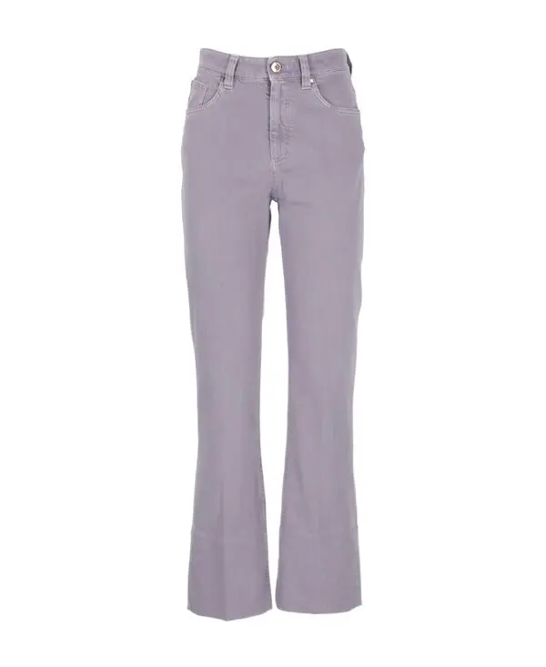 Brunello Cucinelli Loose-fit Pressed Crease Jeans - Lavender