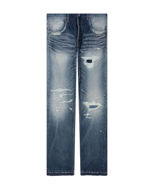 Givenchy Distressed Straight-leg Jeans - Light Blue
