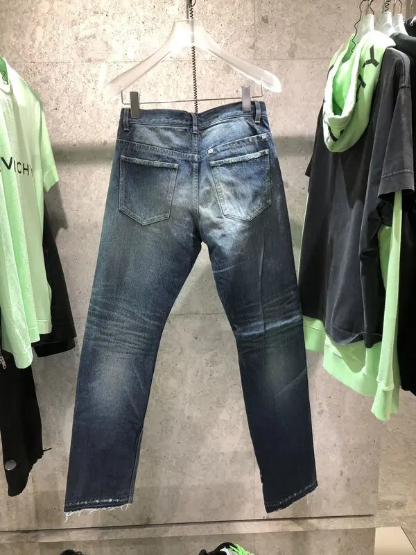 Givenchy Distressed Straight-leg Jeans - Light Blue