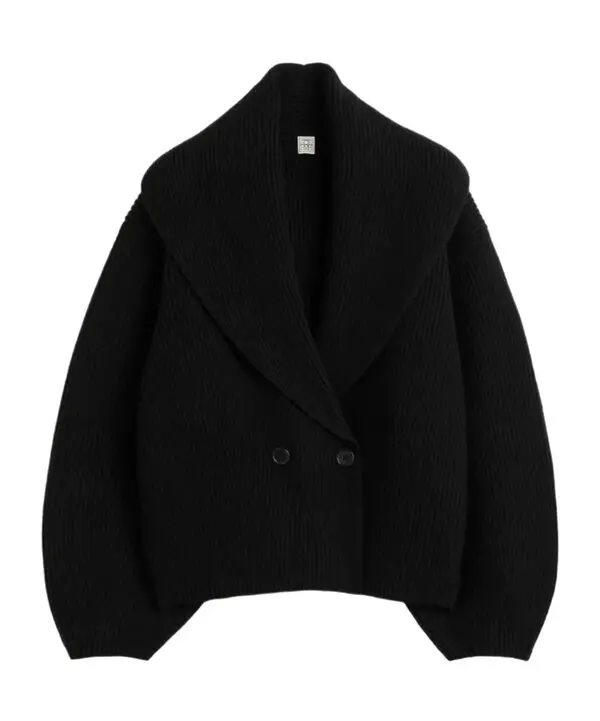 TOTEME Collared Long-sleeved Knit Sweater - Black