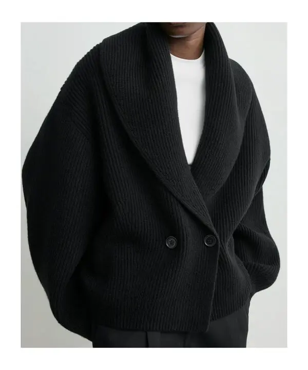 TOTEME Collared Long-sleeved Knit Sweater - Black
