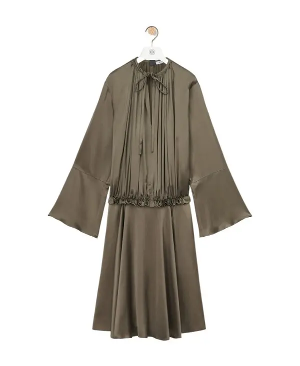 Loewe Long-sleeved Tunic Dress With Pleated Detail