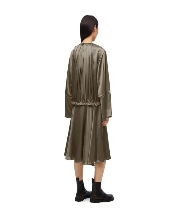 Loewe Long-sleeved Tunic Dress With Pleated Detail