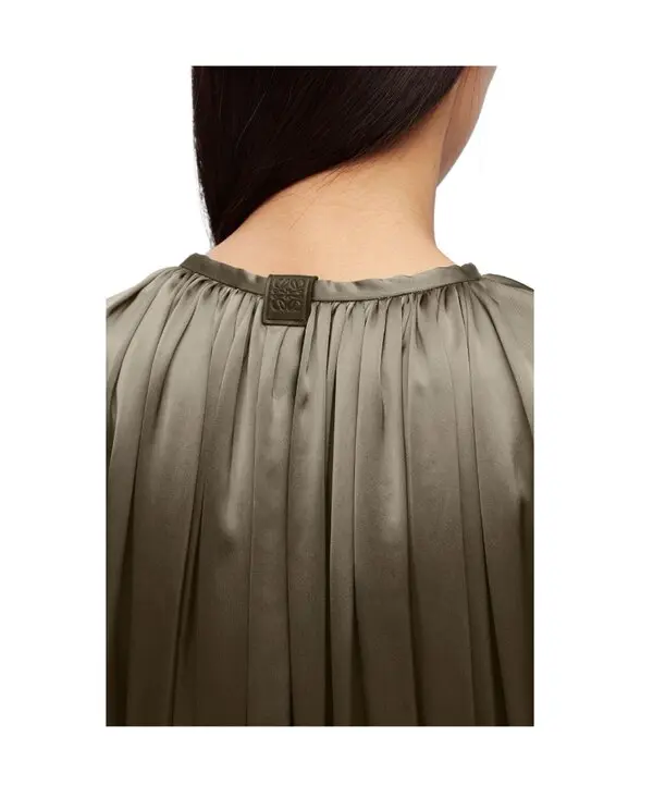 Loewe Long-sleeved Tunic Dress With Pleated Detail