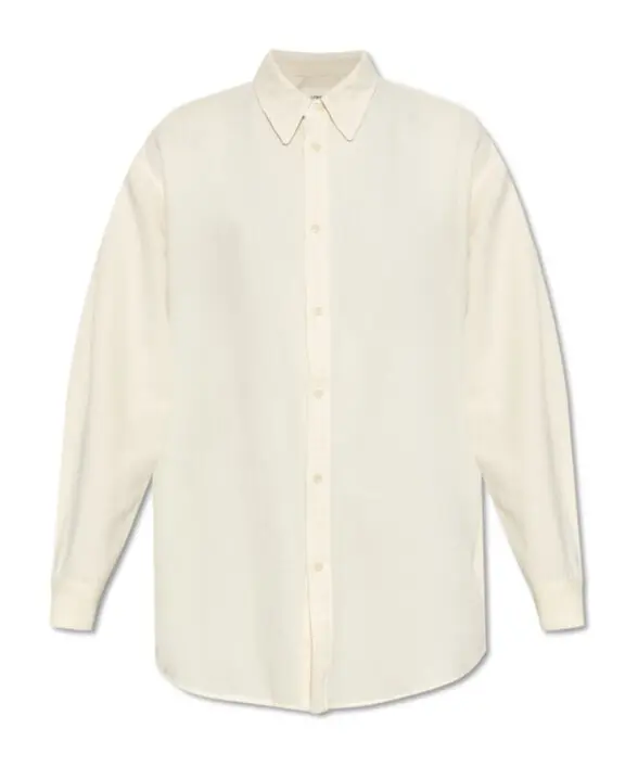LEMAIRE Long Sleeve Curved Hem Shirt - Cream