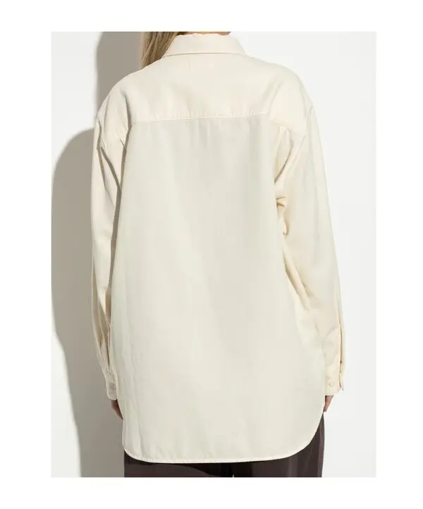 LEMAIRE Long Sleeve Curved Hem Shirt - Cream