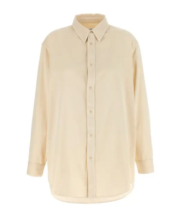 LEMAIRE Long Sleeve Curved Hem Shirt - Cream