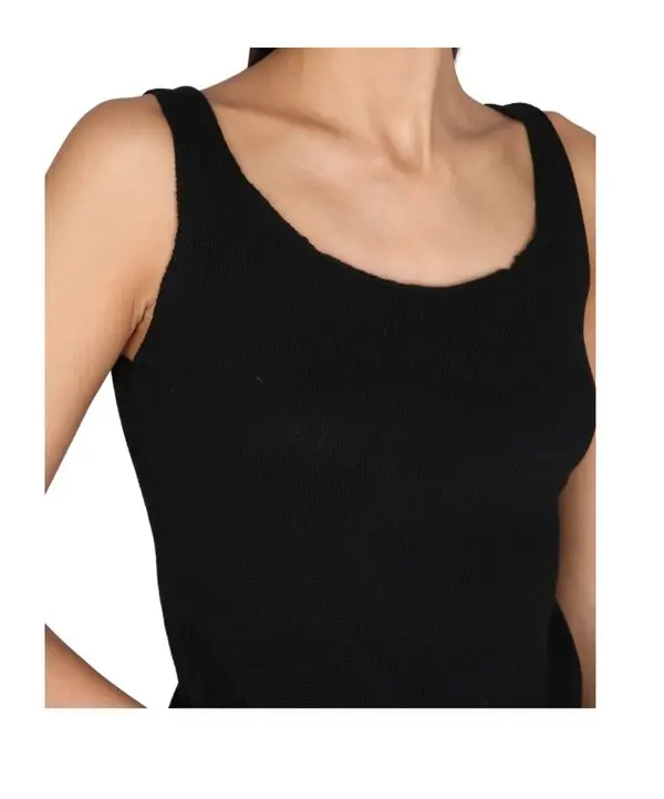Aspesi Scoop Neck Ribbed Knit Sleeveless Top