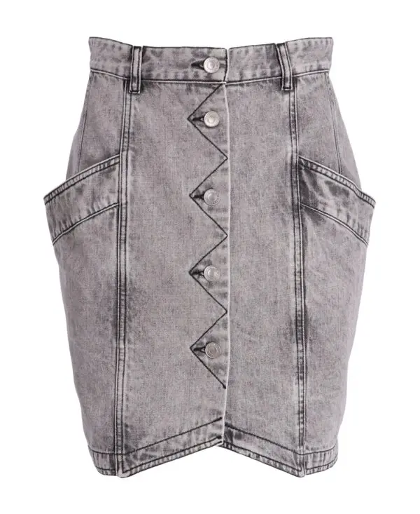 Isabel Marant Étoile High-waisted Denim Skirt With Contrast Stitching