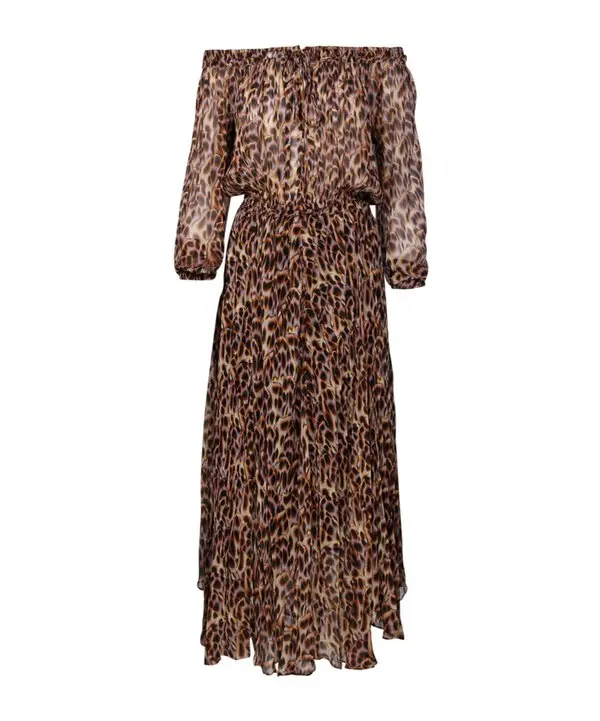 Isabel Marant Étoile Off-the-shoulder Leopard Print Maxi Dress - Brown