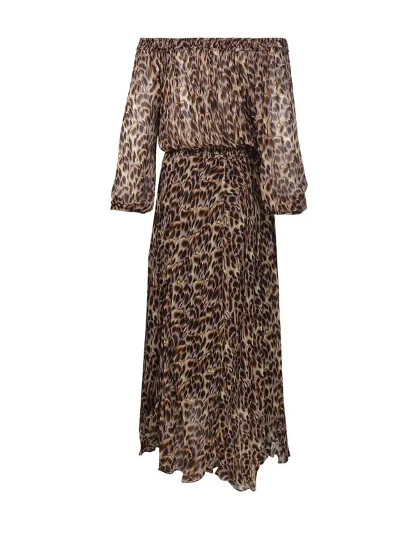 Isabel Marant Étoile Off-the-shoulder Leopard Print Maxi Dress