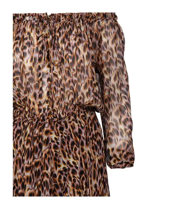 Isabel Marant Étoile Off-the-shoulder Leopard Print Maxi Dress