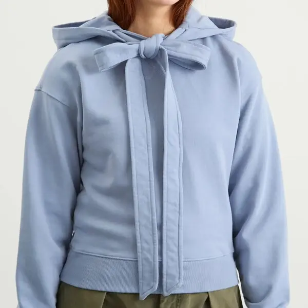 J.W.ANDERSON Organic Cotton Hoodie With Tie Detail