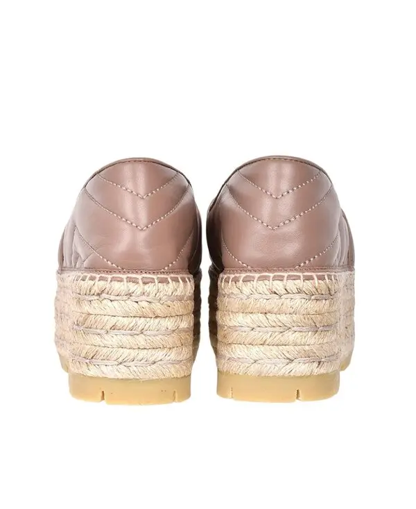Gucci Gg Straw Platform Espadrilles