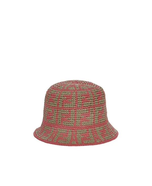 Fendi Crochet-knit Jacquard Bucket Hat - Multicolor