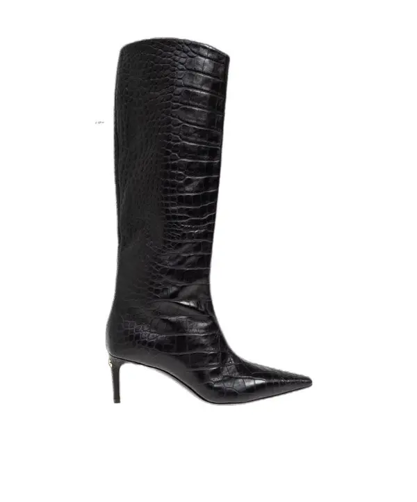 Dolce & Gabbana Embossed Logo Plaque Knee-high Boots