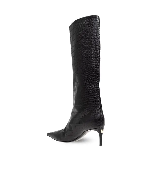 Dolce & Gabbana Embossed Logo Plaque Knee-high Boots