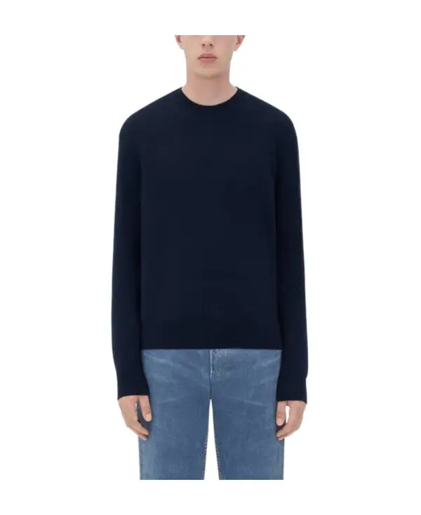 Bottega Veneta Intrecciato Leather Patch Jumper - Black
