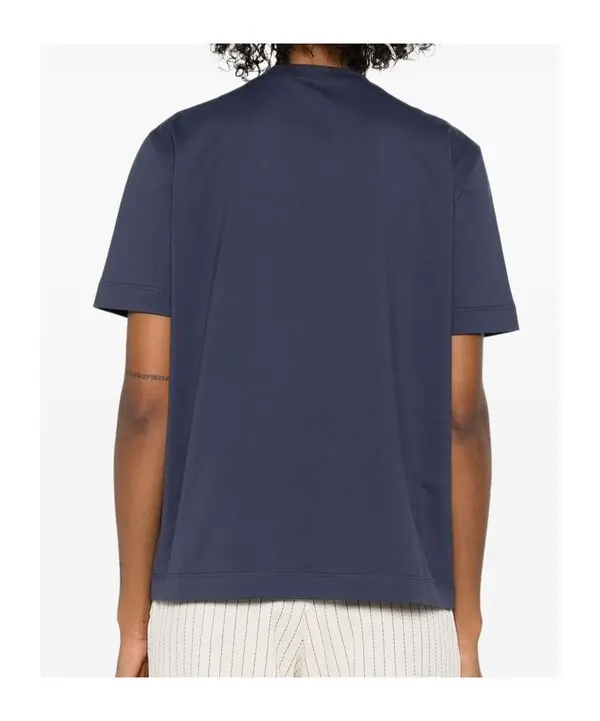 Brunello Cucinelli Embellished Crewneck T-shirt - Blue