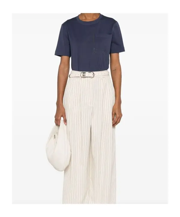 Brunello Cucinelli Embellished Crewneck T-shirt - Blue
