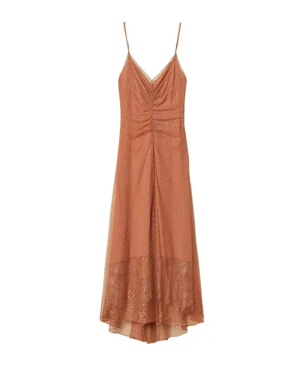 TWINSET Point D'esprit" Maxi Dress - Brown