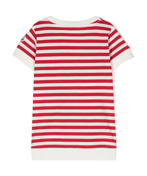 Moncler Striped T-shirt With Logo Embroidery