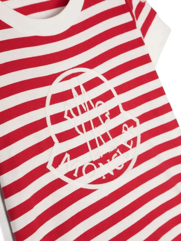 Moncler Striped T-shirt With Logo Embroidery