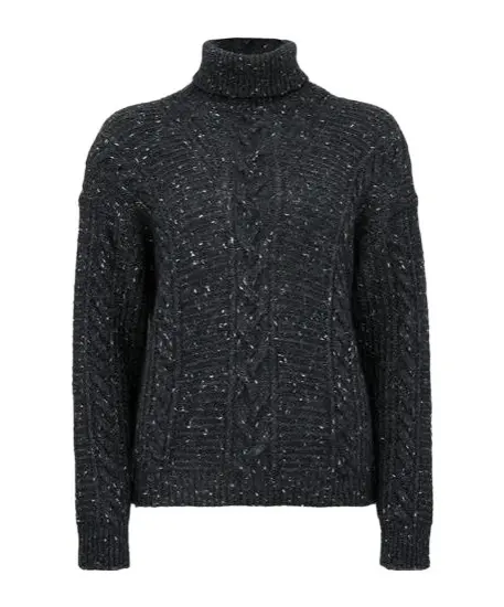 Max Mara Cable-knit Roll-neck Sweater - Black