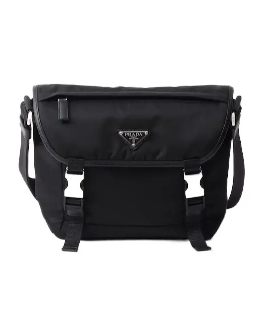 Prada Re-nylon Foldover-top Shoulder Bag - Black