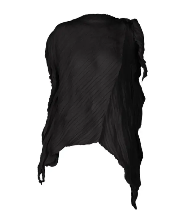 Issey Miyake Wrinkled And Twisted Warp Knit Top - Black