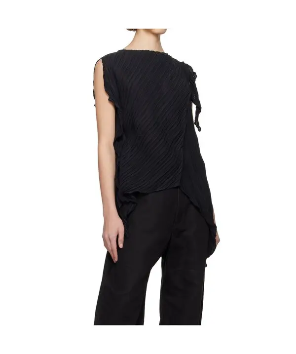 Issey Miyake Wrinkled And Twisted Warp Knit Top