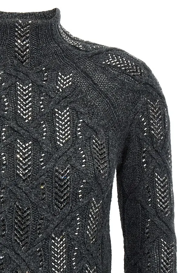 Ermanno Scervino Sequined High Neck Jumper
