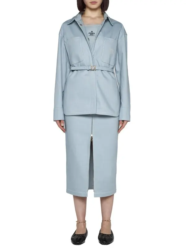 Fendi Belted Collared Jacket