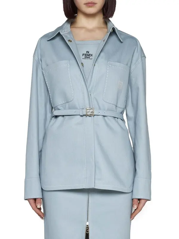 Fendi Belted Collared Jacket