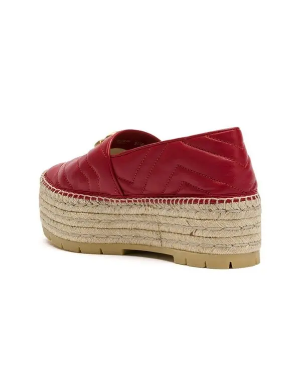 Gucci Gg Straw Platform Espadrilles