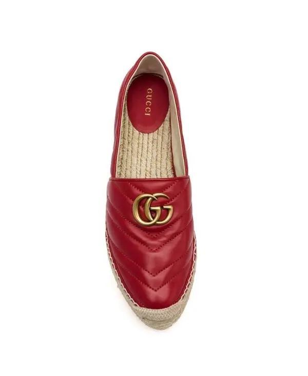 Gucci Gg Straw Platform Espadrilles